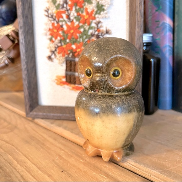 Accents | Vintage Hand Carved Italian Abf Volterra Alabaster Stone Owl ...
